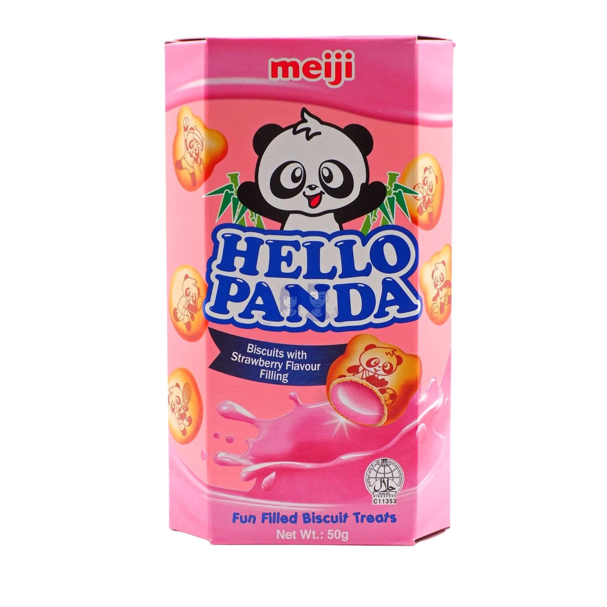 Meiji Hello Panda Biscuits with Strawberry Filling 50g – Morueats